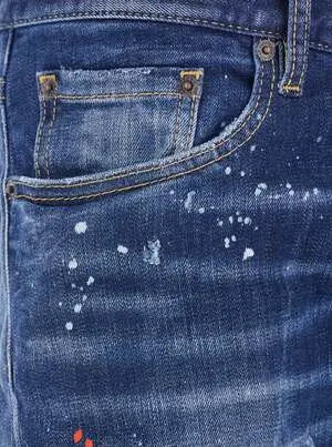 Dsquared2 Tidy Biker Jeans With Paint Embellishments - Multicolor