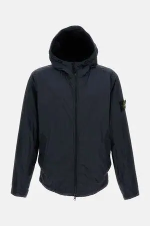 Stone Island Hooded Zip-up Jacket With Removable Logo Label - Multicolor