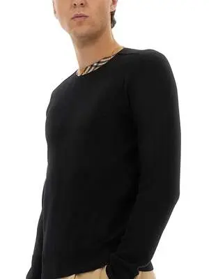 Burberry Wool Jersey Crew Neck Sweater - Black