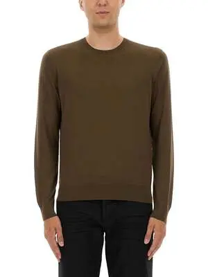 TOM FORD Fine Merino Virgin Wool Crew Neck Sweater - Brown