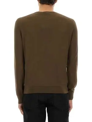 TOM FORD Fine Merino Virgin Wool Crew Neck Sweater - Brown