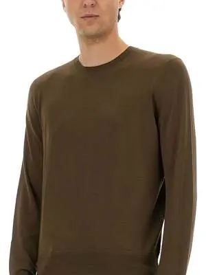 TOM FORD Fine Merino Virgin Wool Crew Neck Sweater - Brown