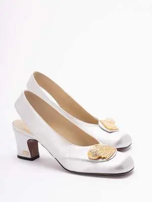 Valentino Garavani Slingback Pumps With Crystal Embellishment