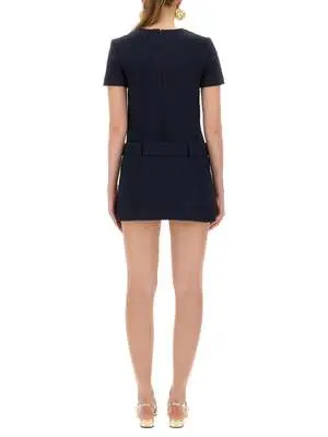 SELF-PORTRAIT Mini Boucle Dress - Blue