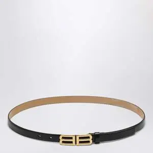 Balenciaga Bolero Bb Calfskin Leather Belt - Black