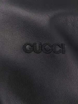 Gucci Leather And Wool Zip-up Jacket With Web Detail - Multicolor