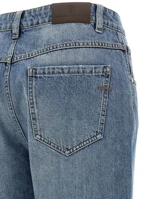 Brunello Cucinelli Straight Leg Cotton Jeans - Multicolor