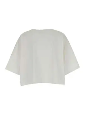 Chloé Cotton Cropped T-shirt With Logo Lettering - Multicolor