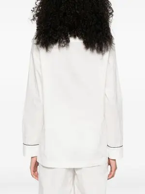 FORTE_FORTE Cotton Pajama Shirt With Contrast Trim