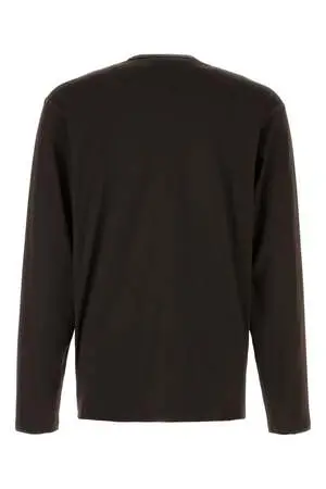 JIL SANDER Chocolate Stretch Polyester T-shirt