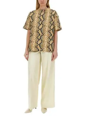JIL SANDER Short Sleeve T-shirt With Animal Print - Multicolor