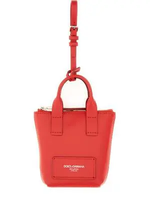 Dolce & Gabbana Leather Mini Bag Charm - Red