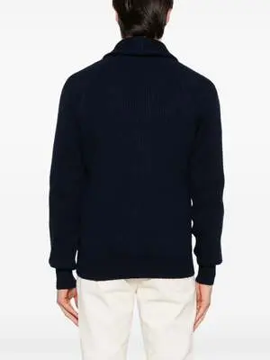 Brunello Cucinelli English Rib Knit Shawl Collar Cardigan - Multicolor