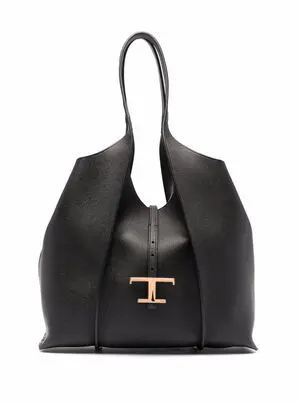 TOD'S T Timeless Pendant Tote Bag In Leather - Multicolor