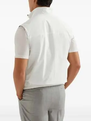 Brunello Cucinelli Sleeveless Zip-up Vest With Logo
