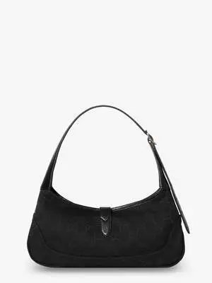 Gucci Jackie Slim Gg Canvas Shoulder Bag - Black