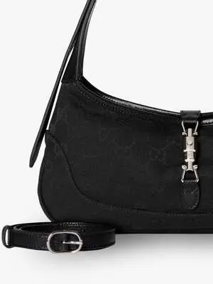 Gucci Jackie Slim Gg Canvas Shoulder Bag - Black