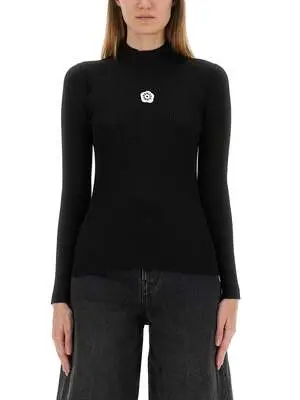 Kenzo Jersey With Embroidered Boke Flower 2.0 - Black