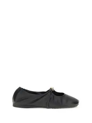 Loewe Pebble Ballerinas In Lambskin Napa Leather - Black