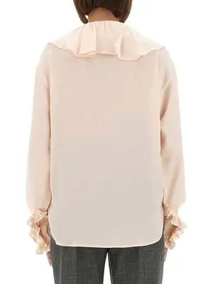 Alexander McQueen Silk Ruffle Shirt