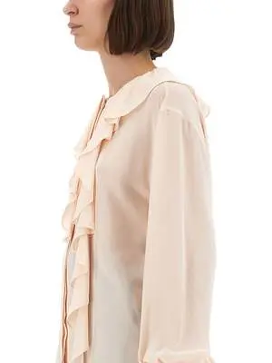 Alexander McQueen Silk Ruffle Shirt