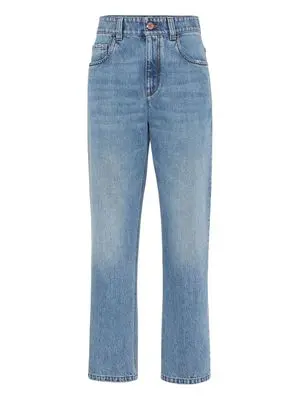 Brunello Cucinelli Straight Leg Cotton Jeans - Multicolor