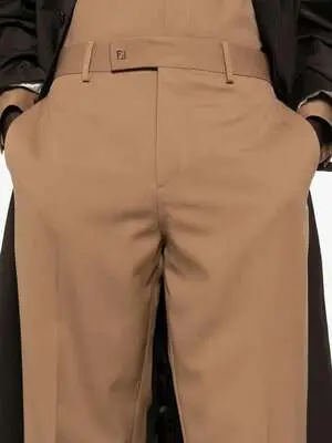 Fendi Wool Gabardine Cigarette Trousers - Multicolor
