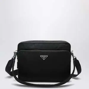 Prada Re-nylon And Saffiano Leather Crossbody Bag - Black