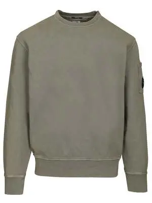 C.P. COMPANY Ribbed Crewneck Sweatshirt With Lens Detail