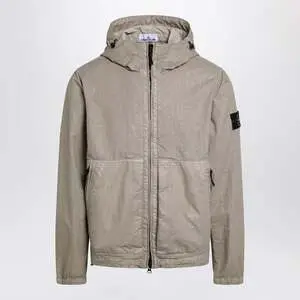 Stone Island STONE ISLAND Hooded Nylon Zip Jacket Cream