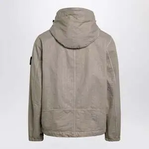 Stone Island Hooded Nylon Zip Jacket - Cream