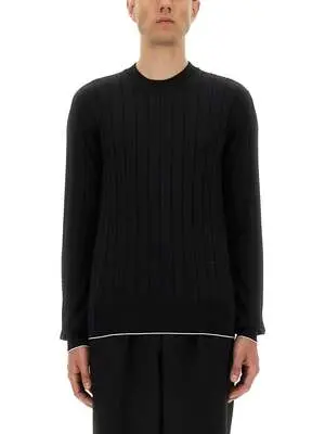 Balmain Silk And Cotton Knit Sweater - Black