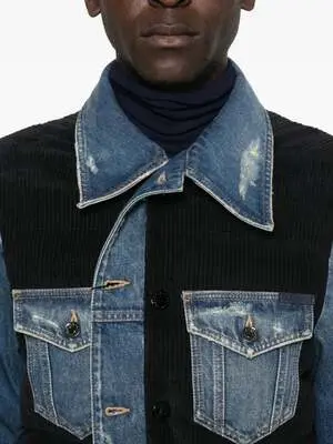 Dolce & Gabbana Paneled Corduroy And Denim Jacket