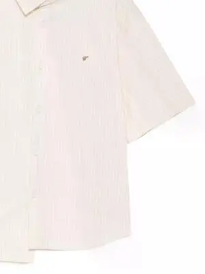 CROQUIS Embroidered Logo Pinstripe Shirt