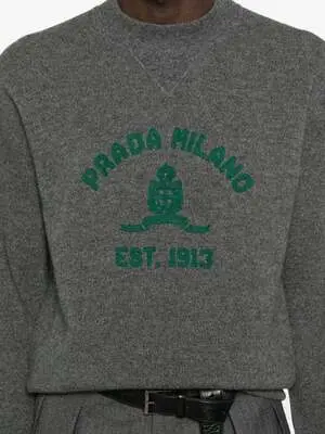 Prada Wool Blend Sweater With Logo