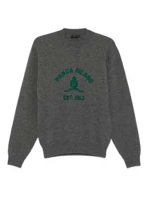 Prada Wool Blend Sweater With Logo - Multicolor