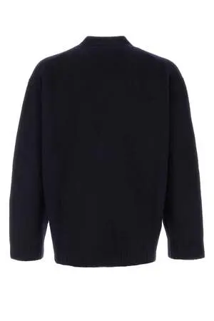JIL SANDER Dark Wool Cardigan - Blue