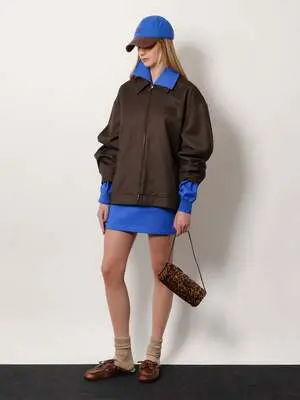 Miu Miu Virgin Wool Jacket With Logo Detail - Multicolor
