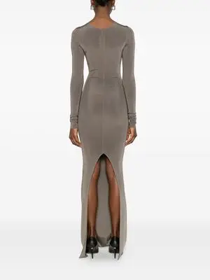 Rick Owens Maxi Gown With Long Sleeves - Multicolor