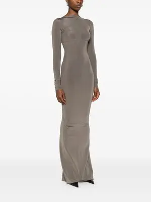 Rick Owens Maxi Gown With Long Sleeves