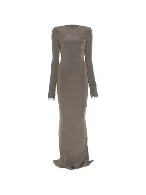 Rick Owens Maxi Gown With Long Sleeves - Multicolor