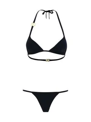 Dolce & Gabbana Two-piece Bikini With Plaque - Black