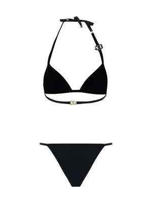 Dolce & Gabbana Two-piece Bikini With Plaque - Black