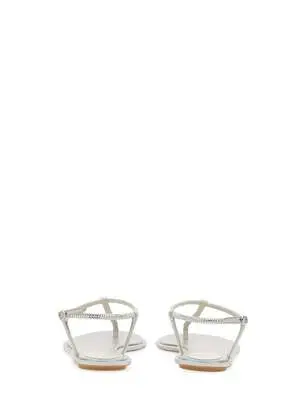 Rene Caovilla Diana Flat Sandals - Silver