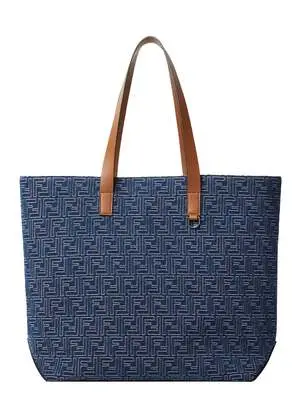 Fendi Cotton Shopper With Ff Motif - Multicolor