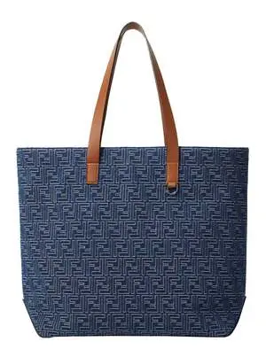 Fendi Cotton Shopper With Ff Motif - Multicolor