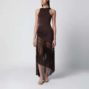 Andamane Marisol Sleeveless Maxi Dress In Jersey - Brown