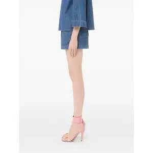 Valentino Garavani Chambray Shorts With Drawstring Waist - Blue