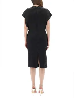 Stella McCartney Midi Dress With Wing Sleeves - Black