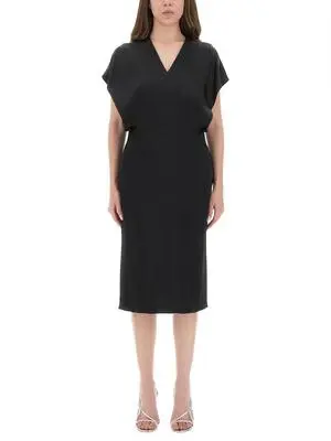 Stella McCartney Midi Dress With Wing Sleeves - Black
